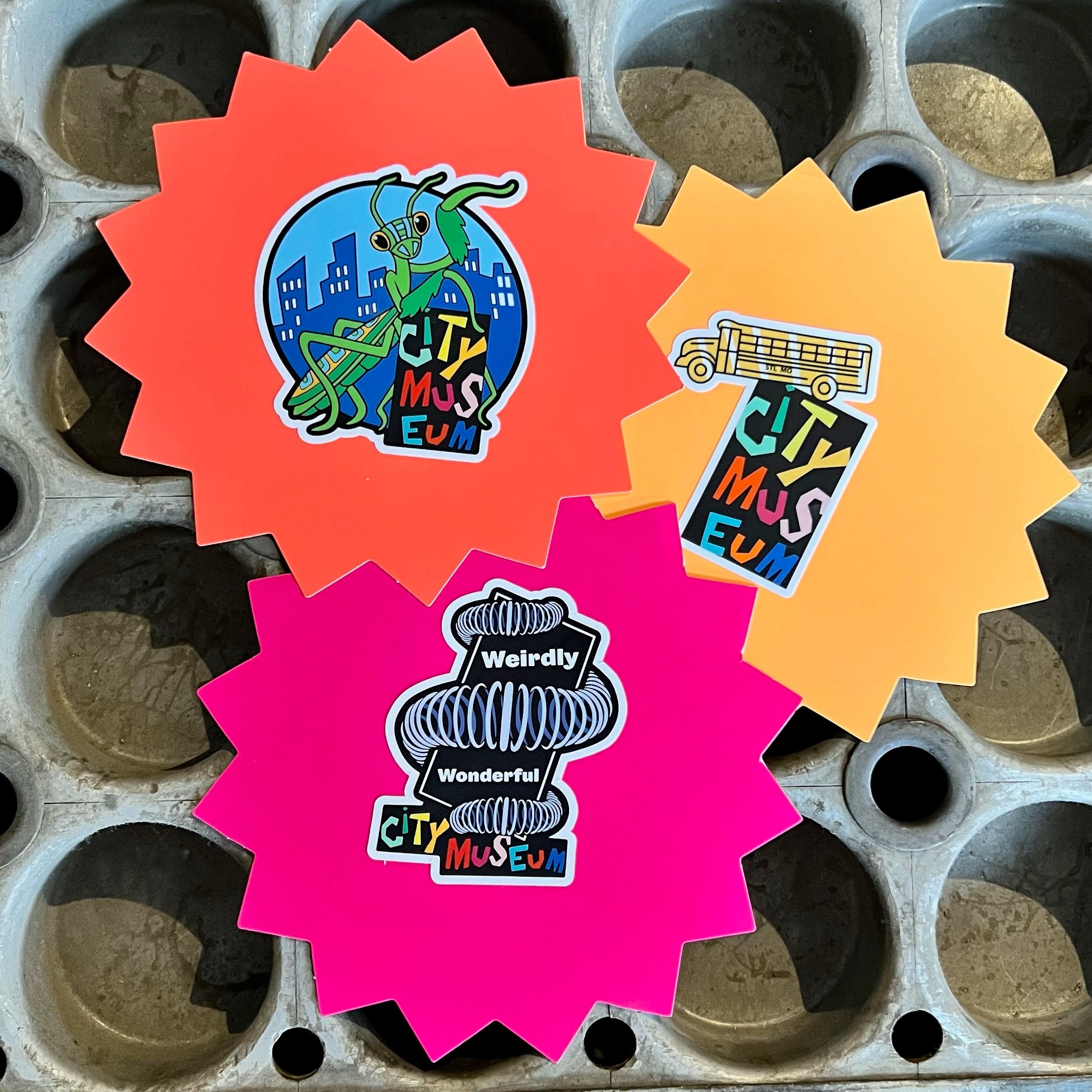 City Museum Set of 3 Die Cut Stickers | City Museum